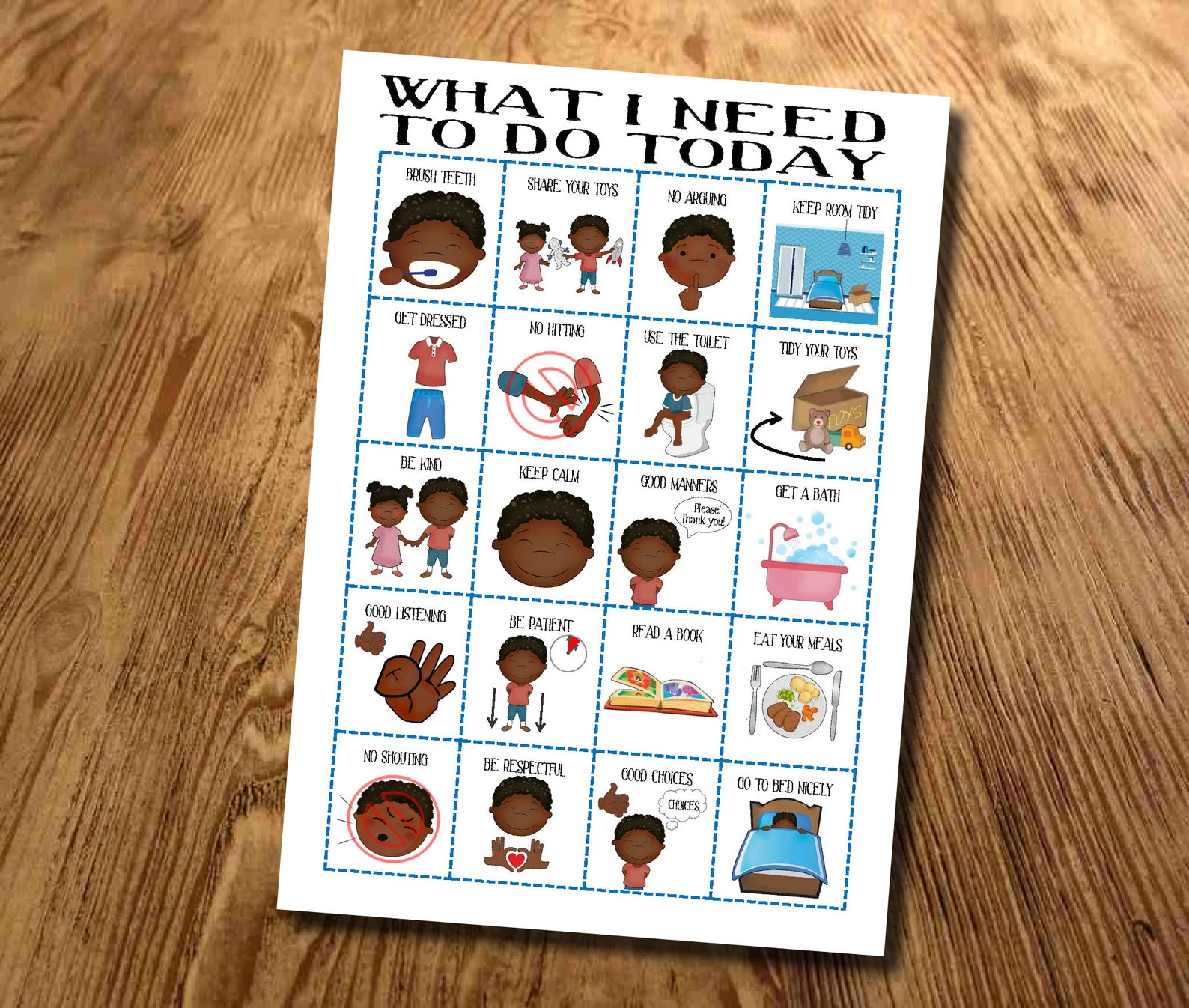 Boys Routine Chart kids daily planner kids routine visual | Etsy