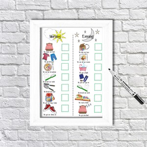Kids, Morning and Evening, Routine Chart, Printable, Toddlers, Visual ...