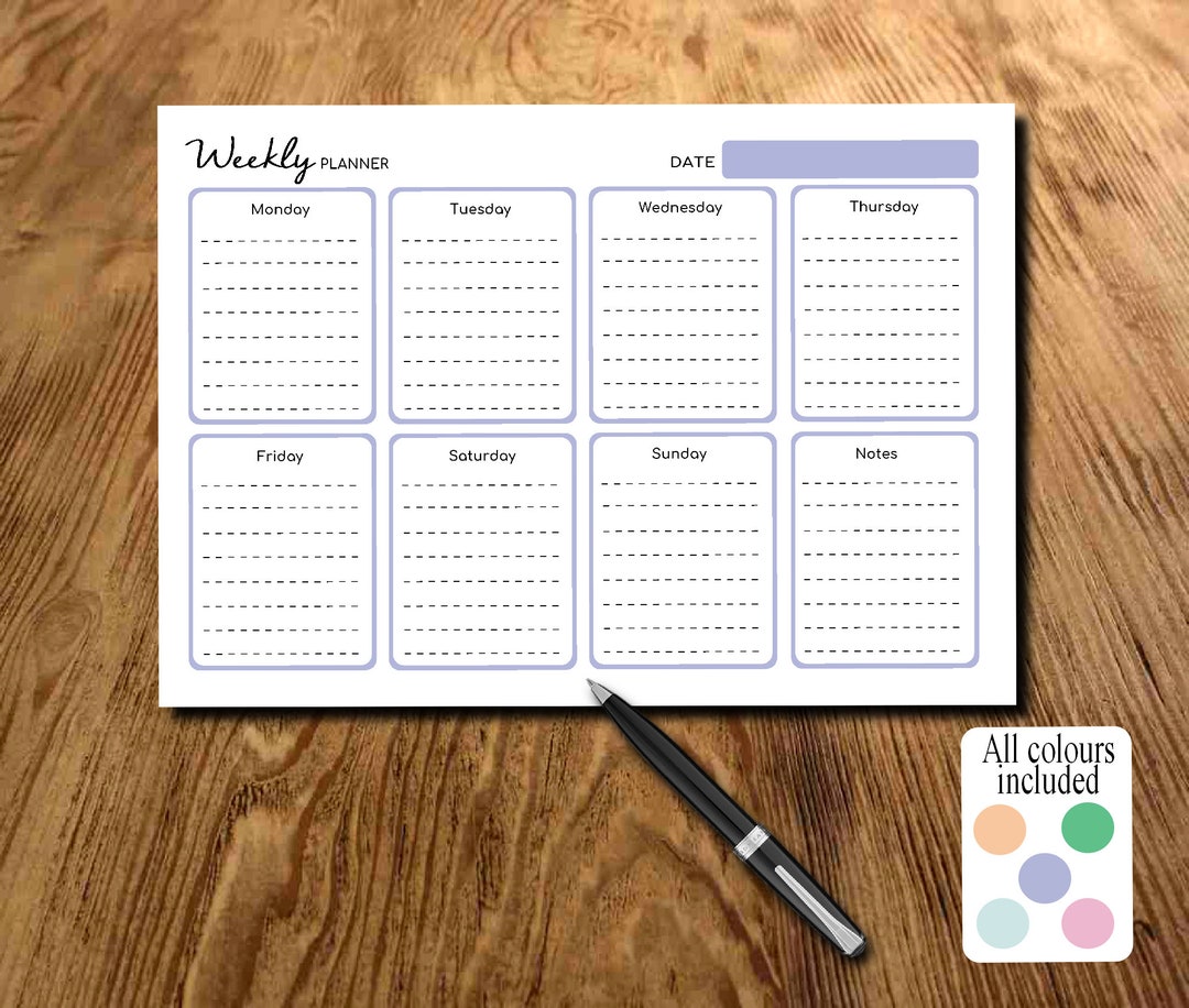 Weekly Schedule, Weekly Planner, Productivity Planner, Time Management ...