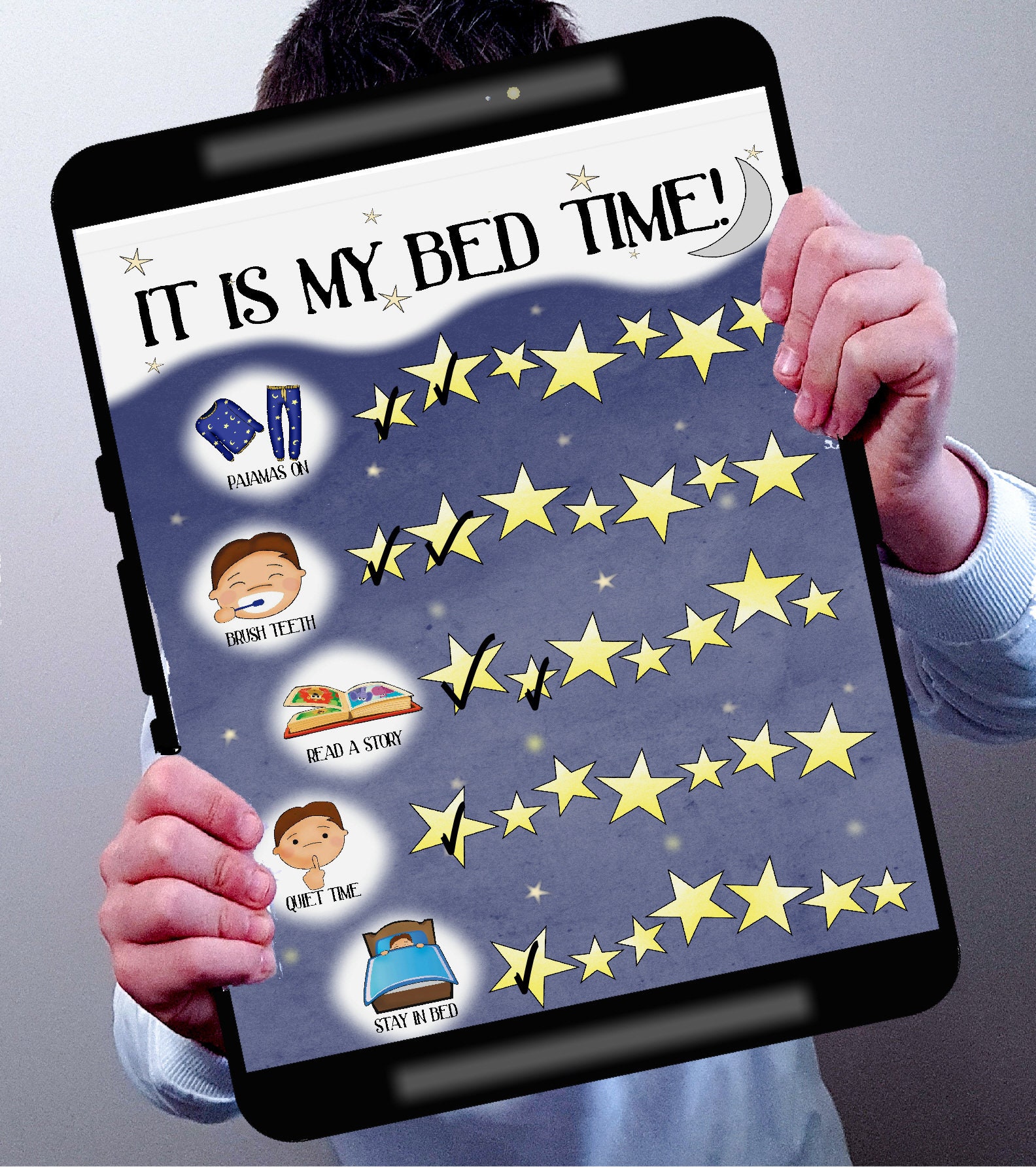 Boys Bedtime Routine Reward Chart Sleep Chart Sticker - Etsy