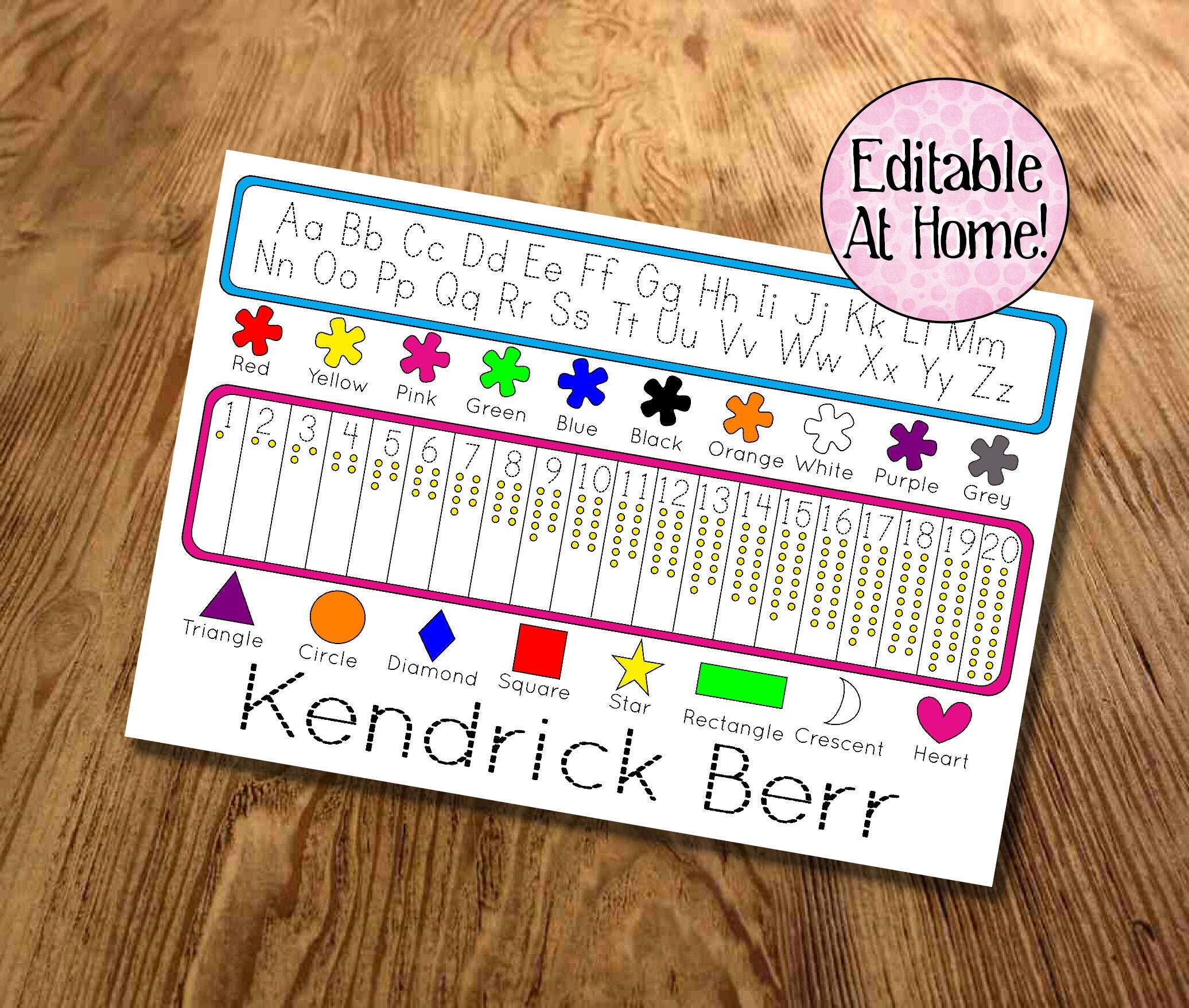 Kids Learning Mat Numbers and Letter Learning Car Journey - Etsy