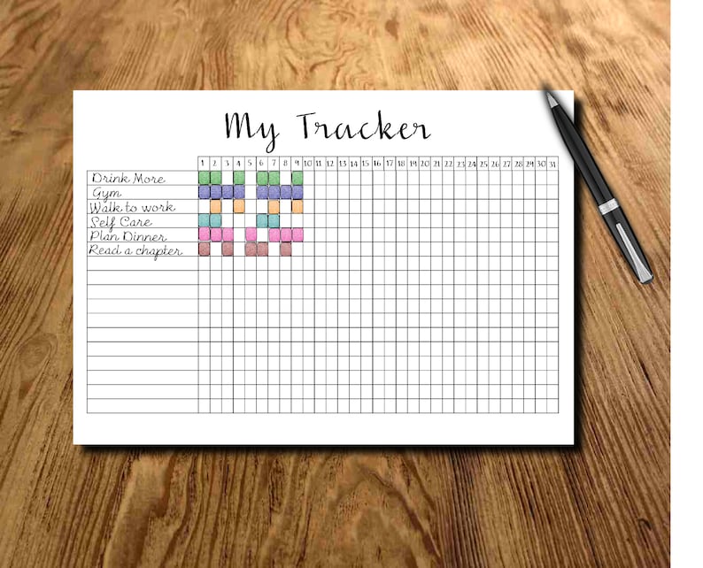 Monthly Tracker My Goals Daily Tracker Habit Tracker - Etsy
