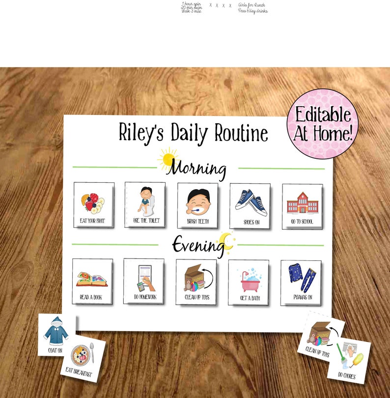 Kids Routine Printable Morning and Evening Chart Routine - Etsy
