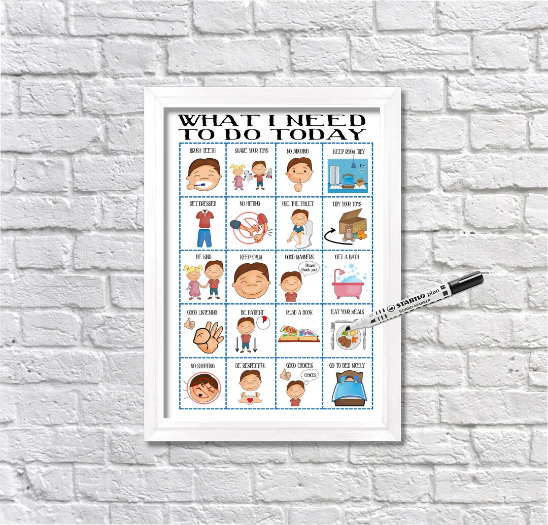 Boys, Routine Chart, Kids Daily Planner, Kids Routine Chart, Visual ...