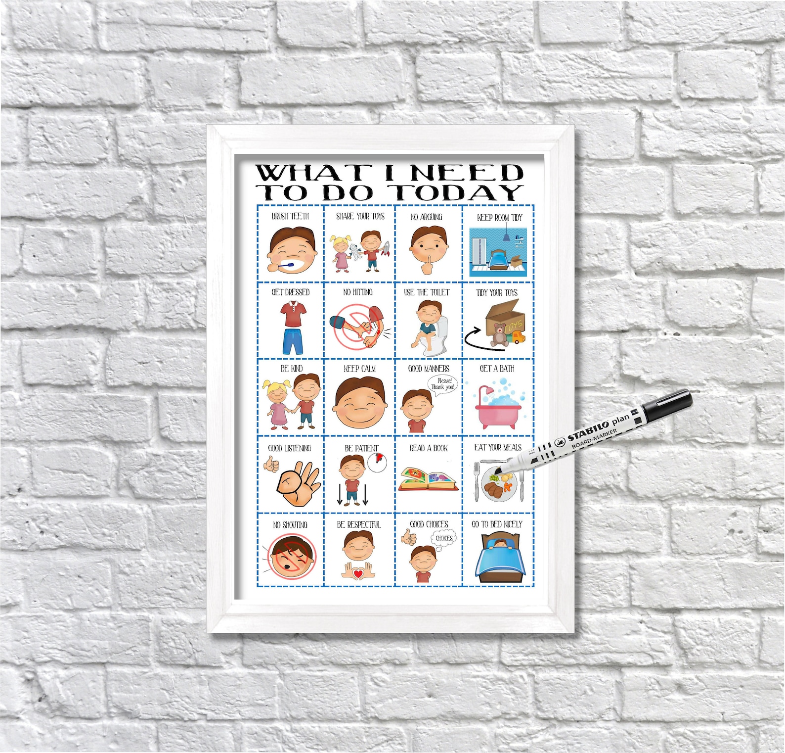 Boys Routine Chart kids daily planner kids routine visual | Etsy