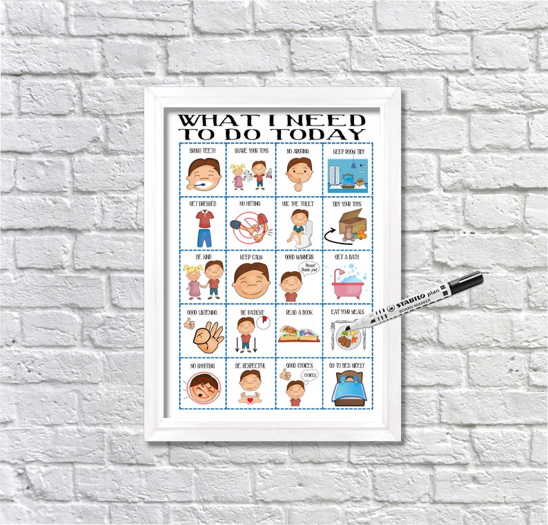 Boys Routine Chart kids daily planner kids routine visual | Etsy