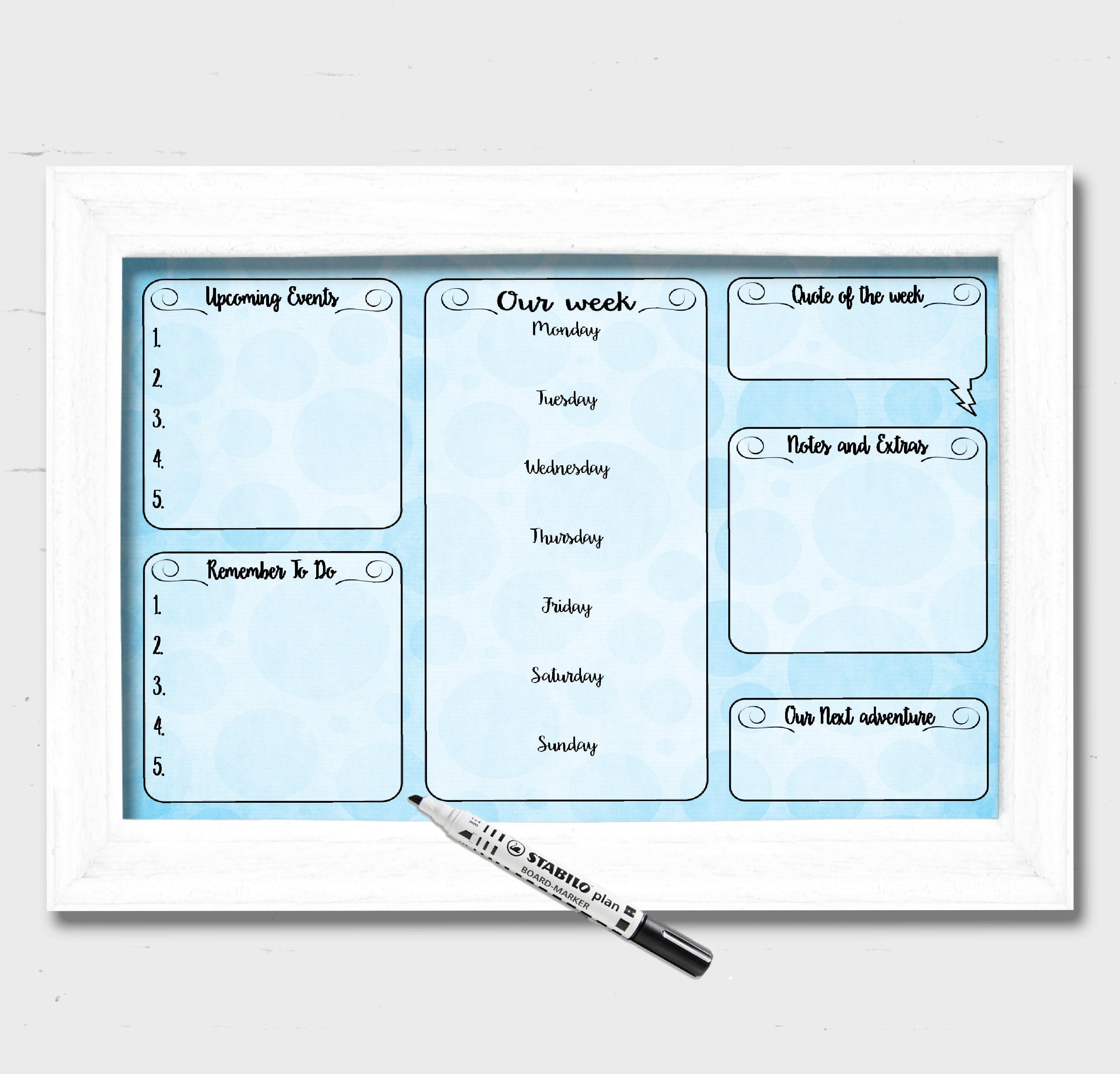 Printable Blue Weekly Planner Family Planner Digital - Etsy UK