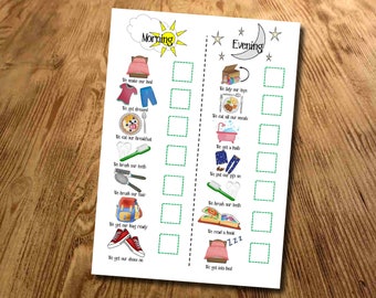Girls Reward Chart Kids Pictures DIY Routine Chart - Etsy UK
