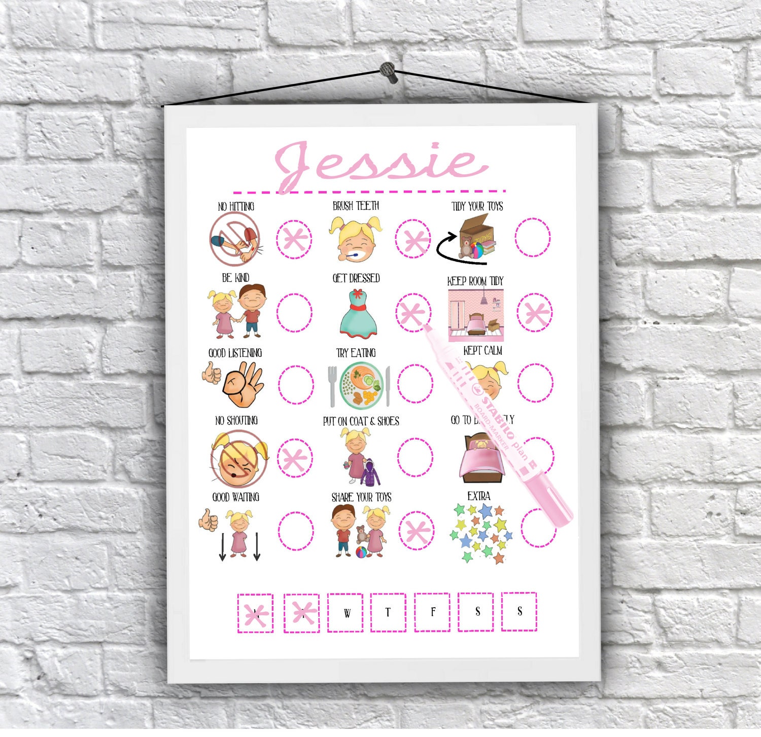 Girls Reward Chart Printable Download Childrens Behaviour - Etsy Australia