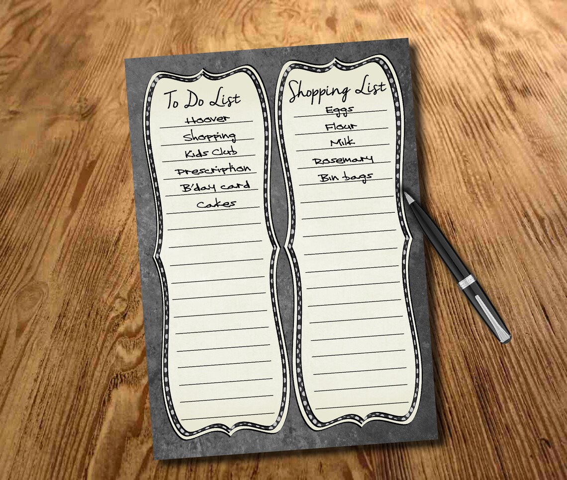 To Do List Shopping List Daily Checklist Productivity - Etsy