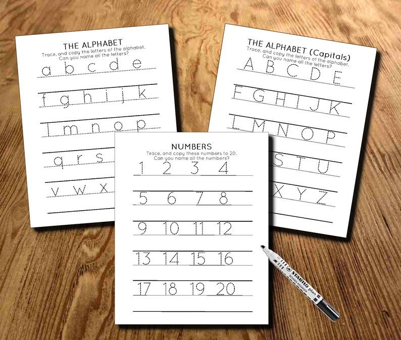 Letter Tracing Number Tracing Instant Download Learning - Etsy