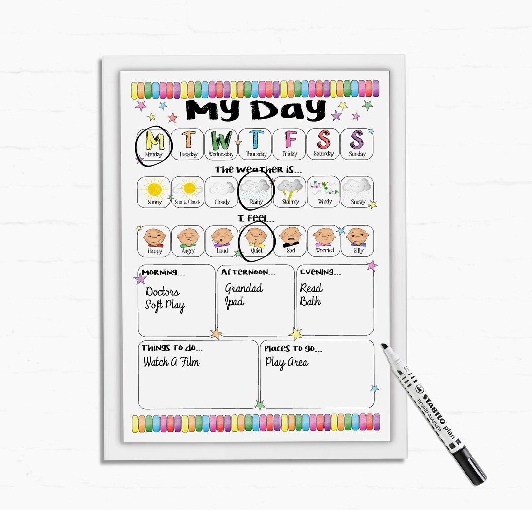 Kids Daily Planner, All About Today, Morning Routine, Afternoon Routine ...