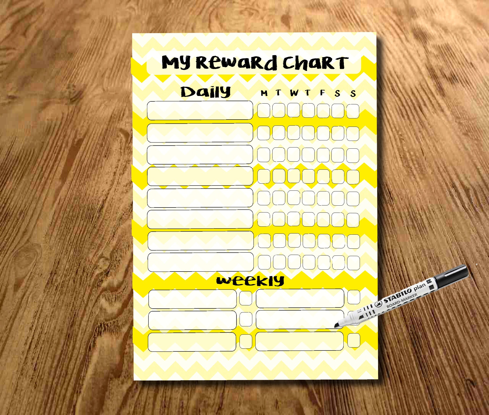 Reward Chart Editable Star Chart Children's Schedule | Etsy