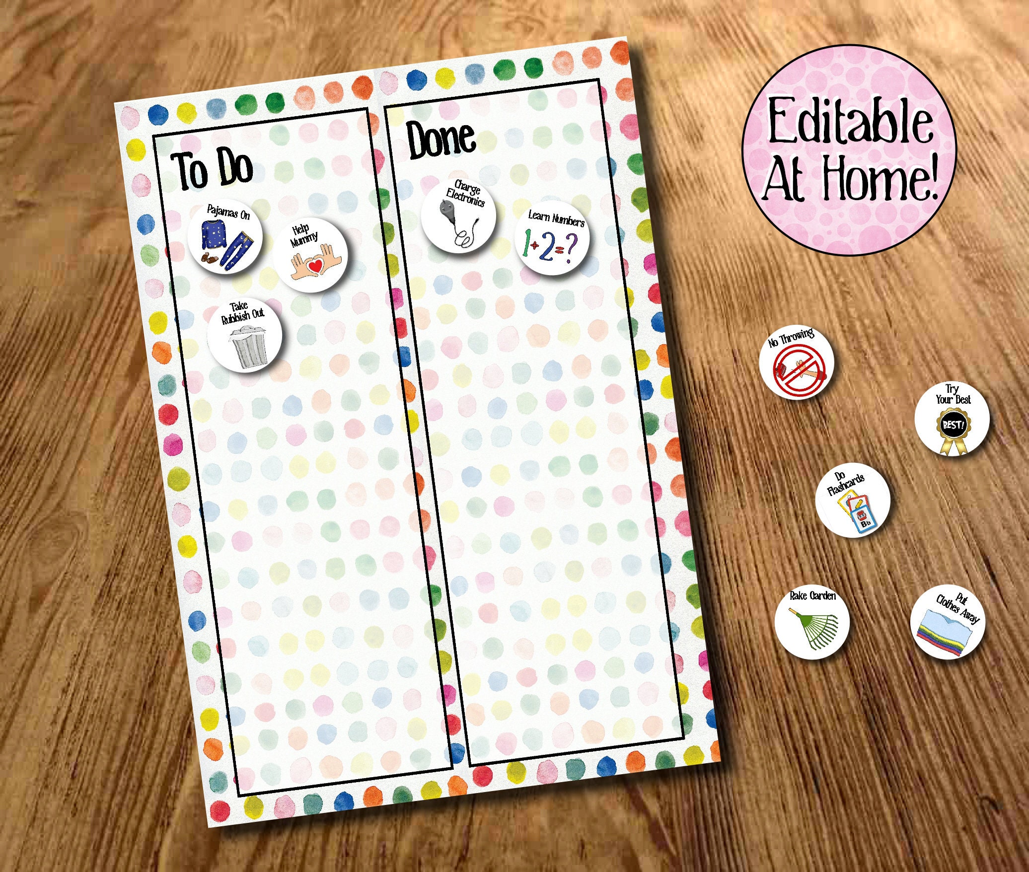 Kids to Do Chart Kids Routines Chore Chart Download Edit | Etsy