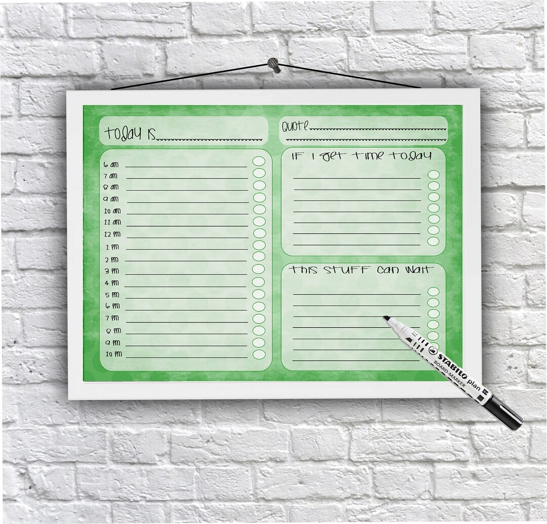 Daily Schedule, Time Management, Reusable Task List, Download ...