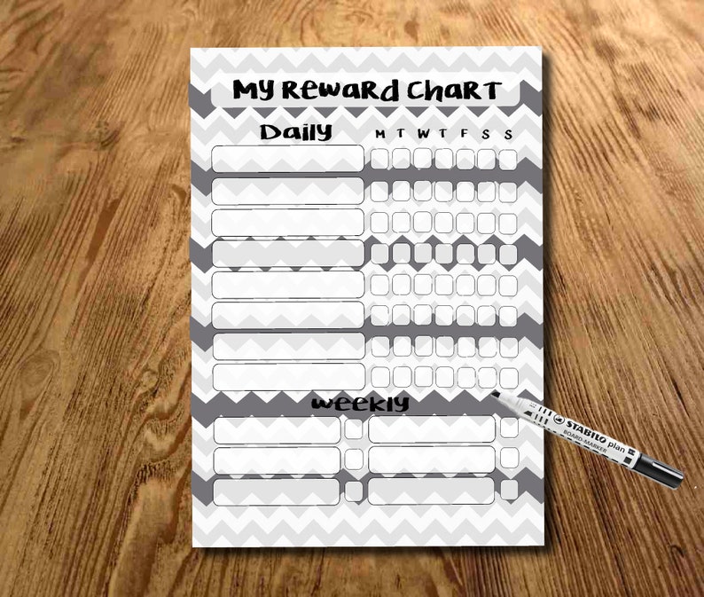 Reward Chart Editable Star Chart Children's Schedule | Etsy