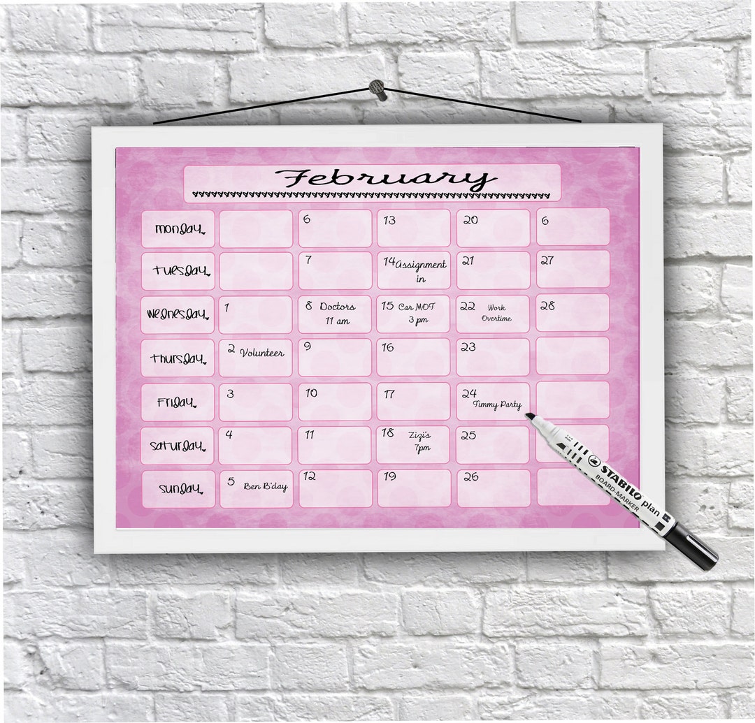 Large Printable Monthly Planner A3, Life Planning, Whiteboard, Dry ...