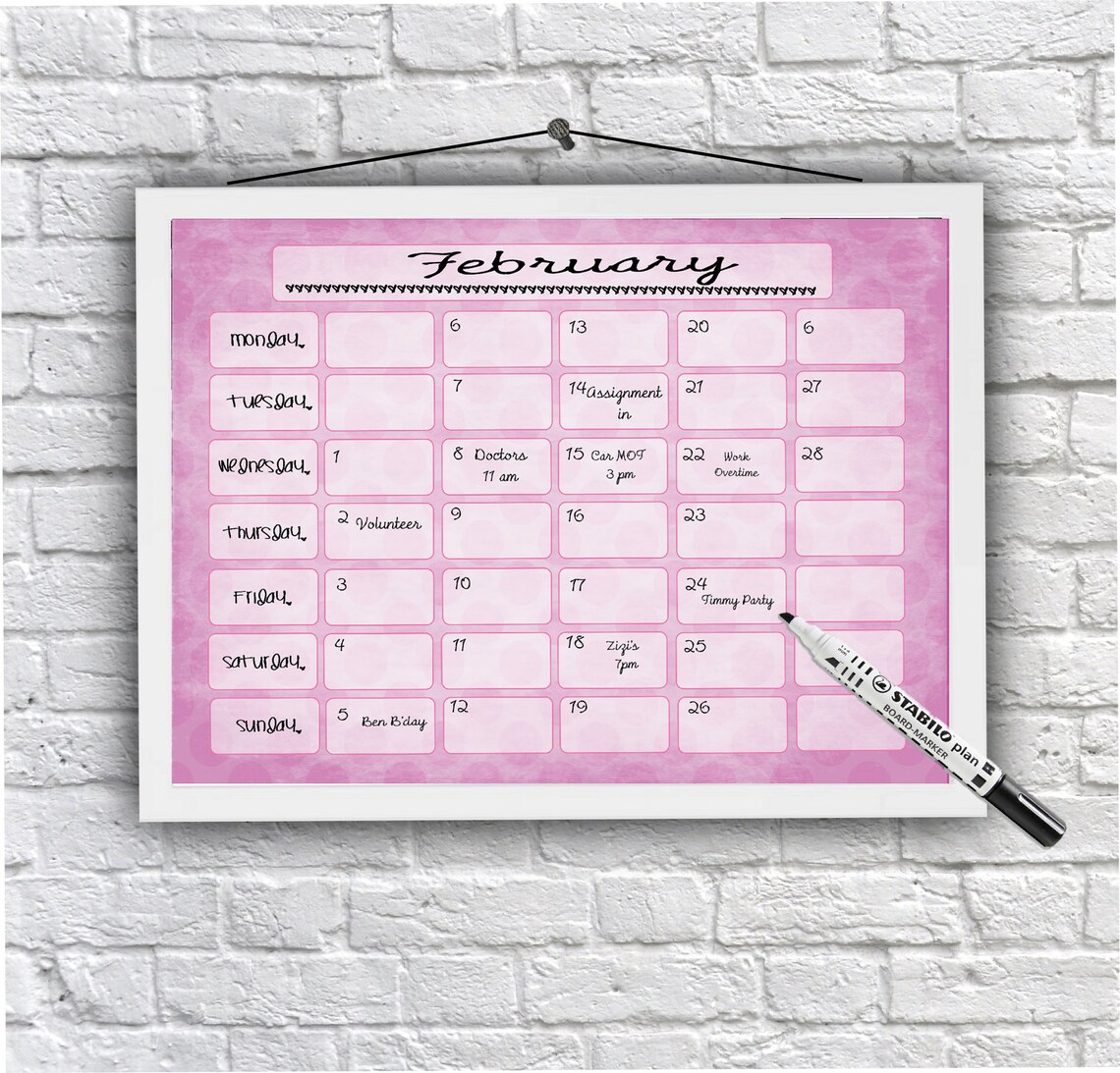 Large Printable Monthly Planner A3 Life Planning Whiteboard | Etsy