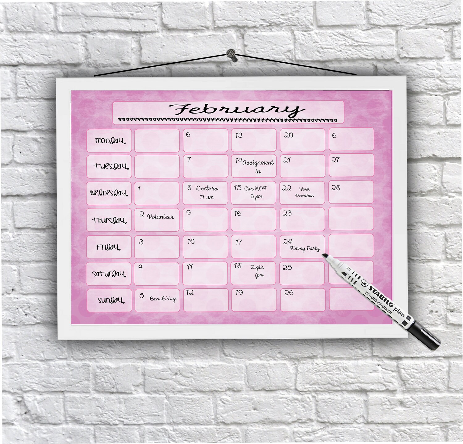 Large Printable Monthly Planner A3 Life Planning Whiteboard - Etsy