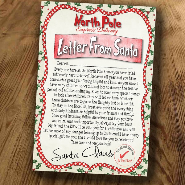 Letter From Santa - Etsy