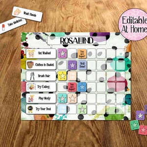 Kids Reward Chart, Editable Routine Chart, Customised Printable, DIY ...