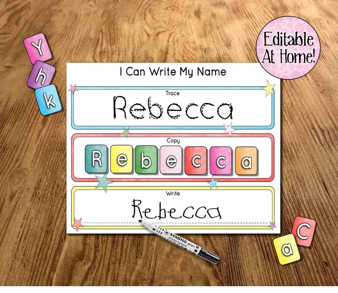 Kids Learning Mat, I Can Write My Name, Editable at Home, Learn My Name ...