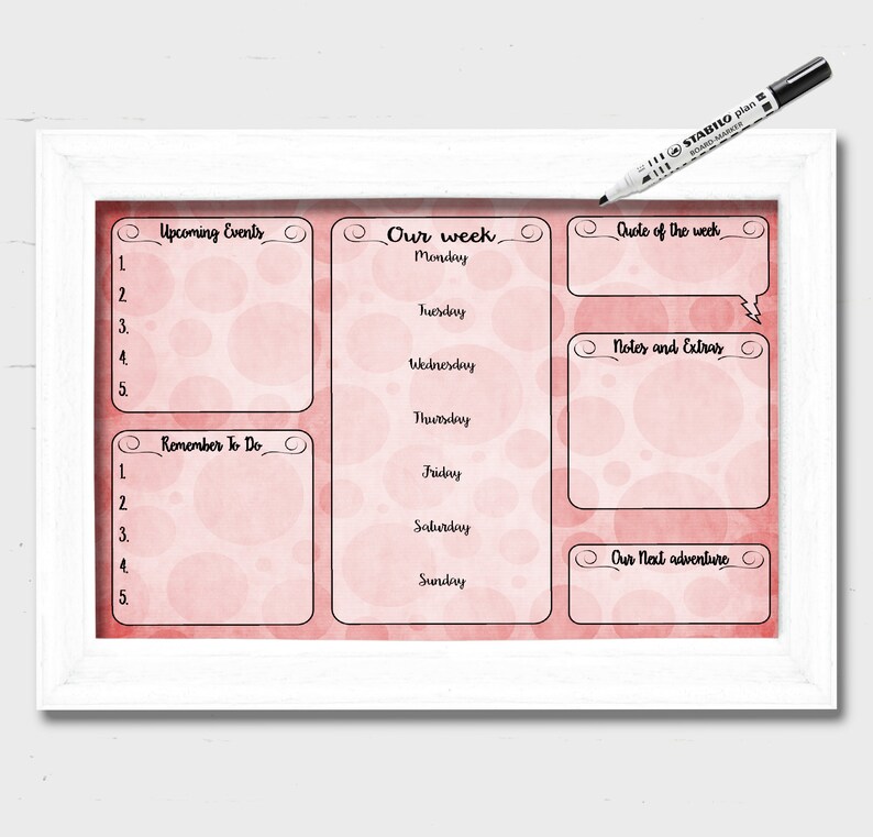 Weekly Planner Wall Planner Family Command Centre Digital - Etsy