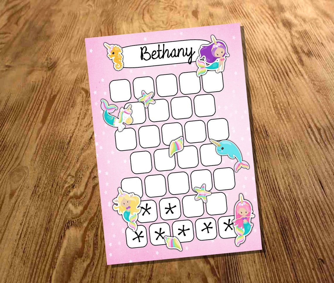 Reward Chart for Girls Sticker Chart Behaviour Chart With - Etsy UK