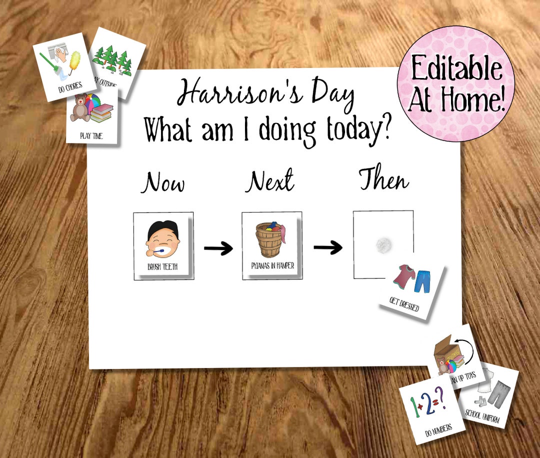 Now and Next Planner, Editable Printable, Routine Planner, Occupational ...