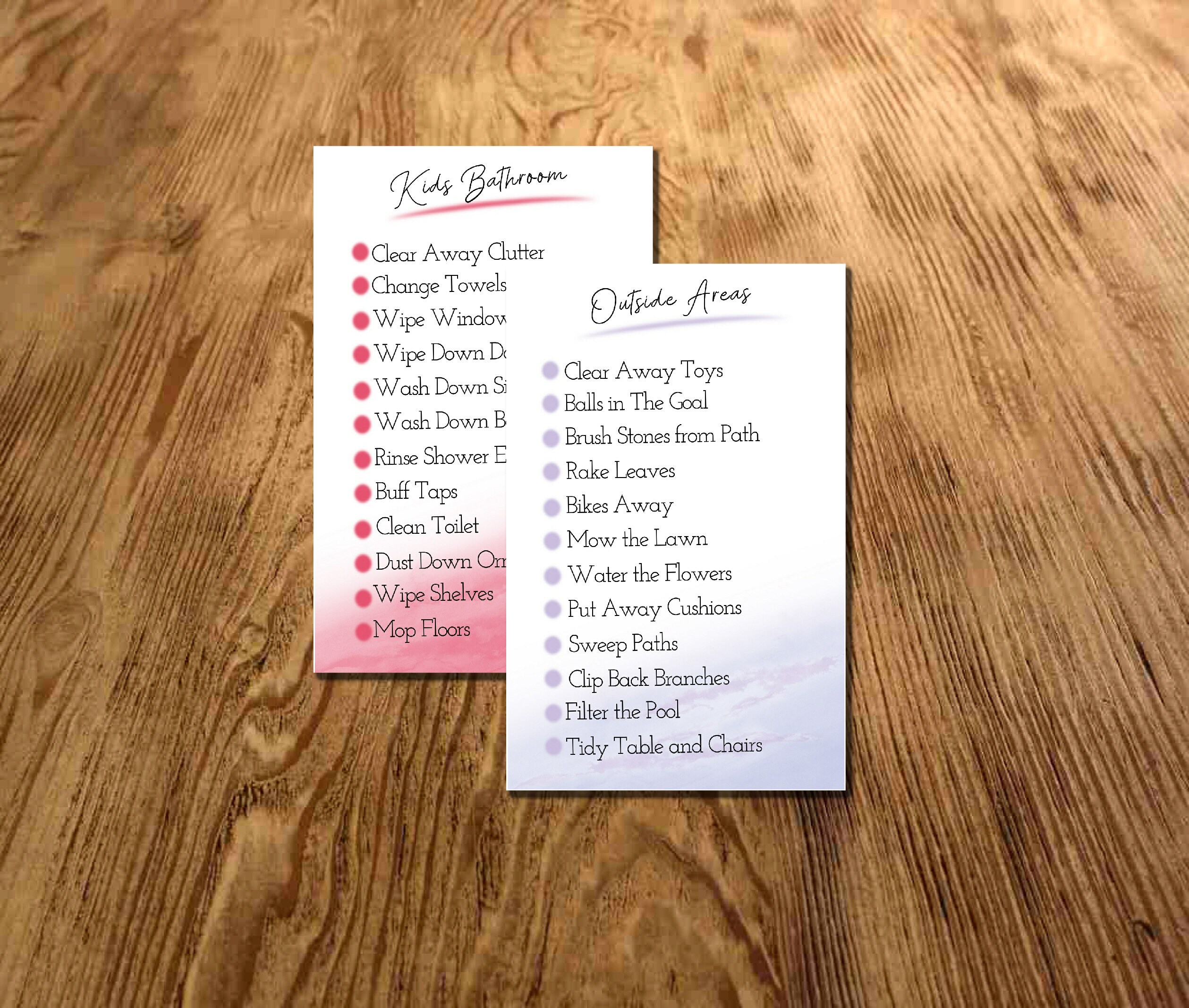 Cleaning Routine Cards Room Chores Editable Download Zone - Etsy UK