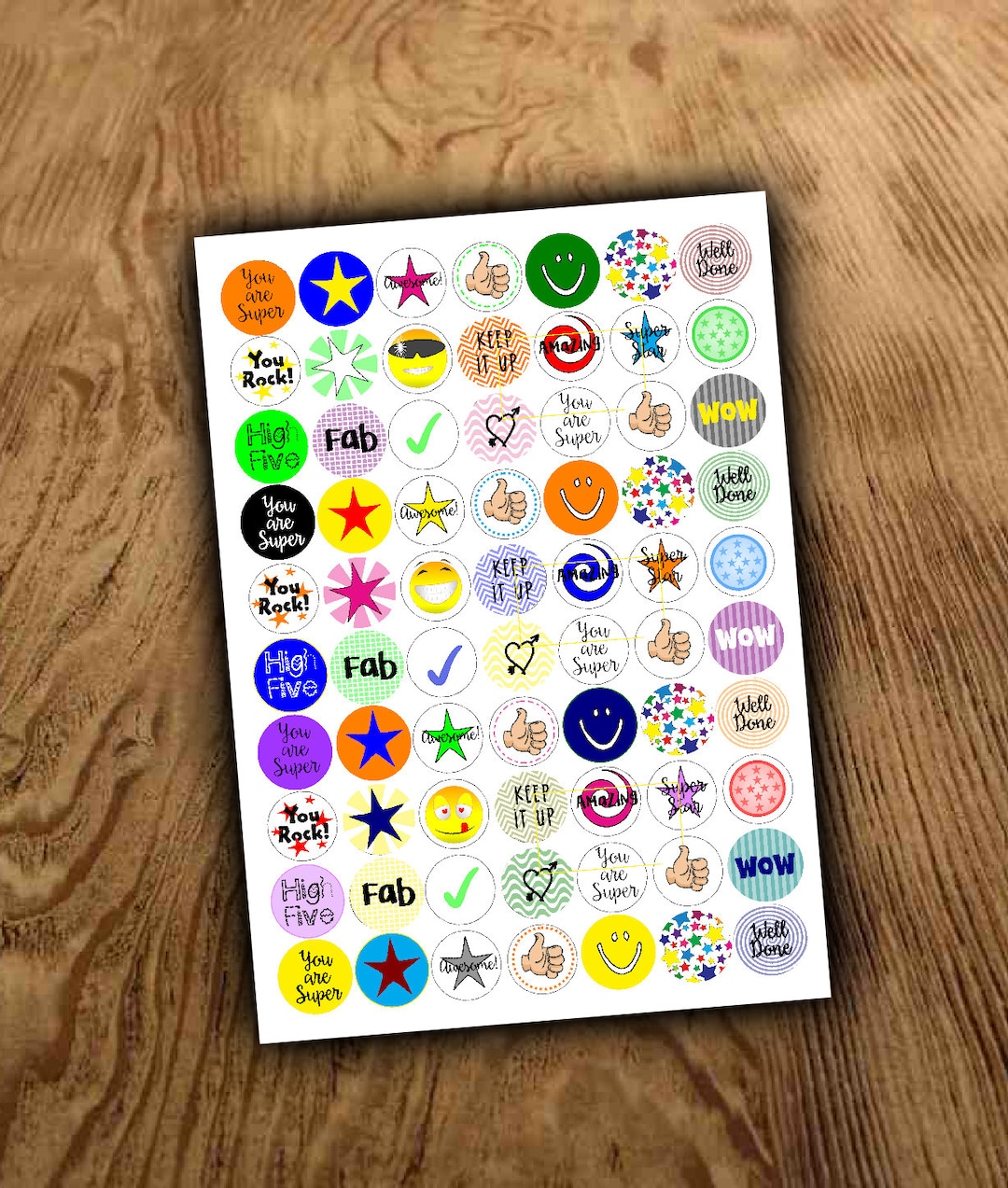 Kids Reward Chart Stickers, Download,circle Stickers, Behaviour Chart ...