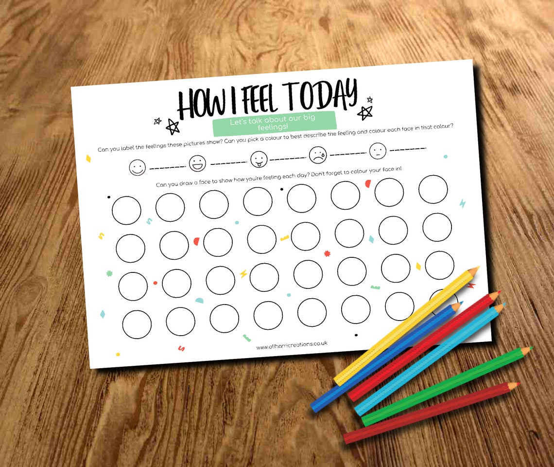 Kids Mood Tracker Therapy Resources Kids Big Feelings - Etsy