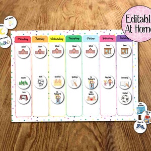 Children's Schedule, Weekly Planner, Print at Home, Editable File ...