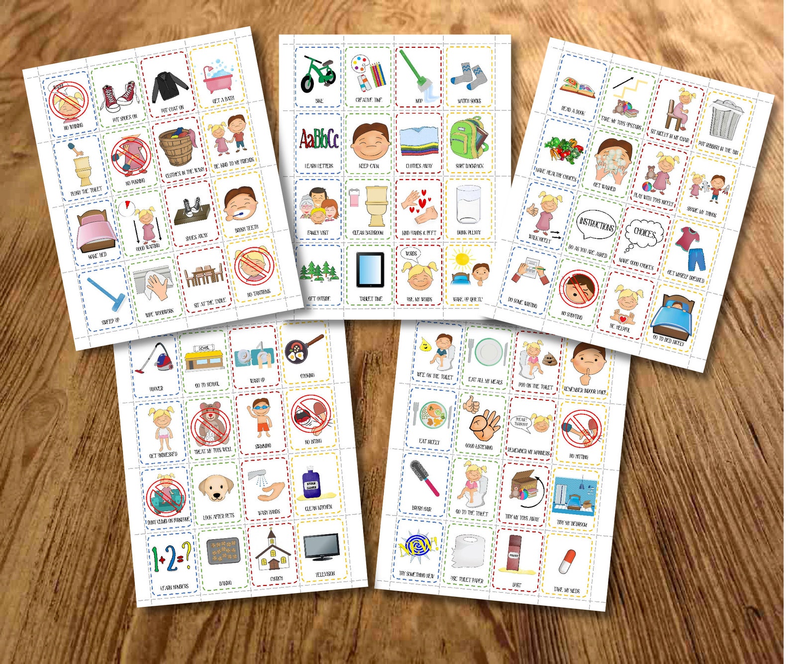 Behaviour Chart Reward Charts Kids Routine Cards DIY Reward - Etsy UK
