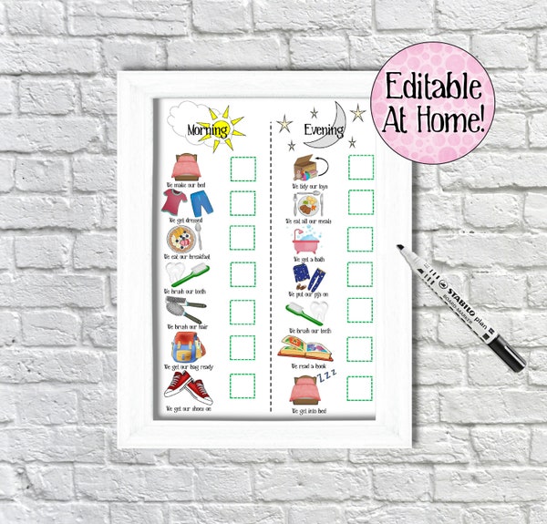 Morning and Evening Routine Chart Morning Routine for Kids - Etsy Canada