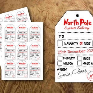 Santa Gift Tags, Make Your Own, Printable, From Santa Clause, DIY ...