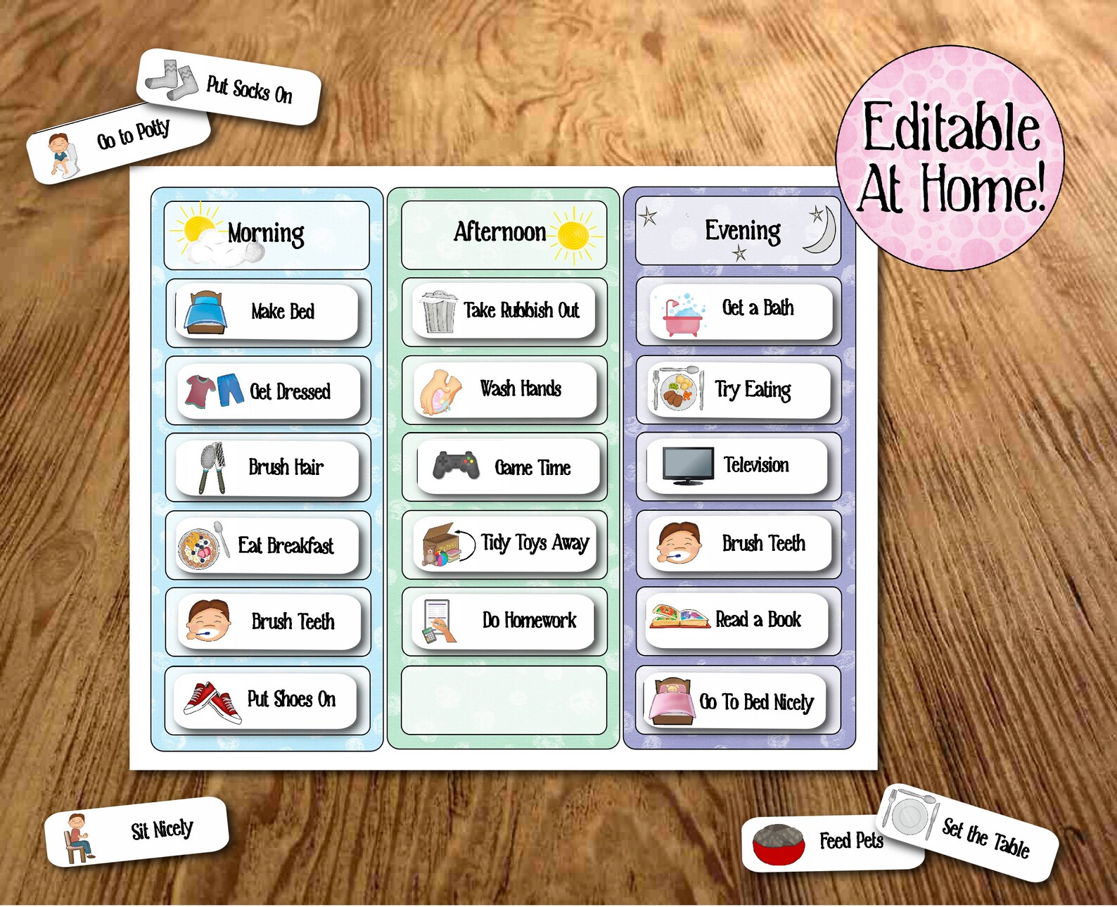 Kids Routine Chart Editable Printable Customised Reward - Etsy UK
