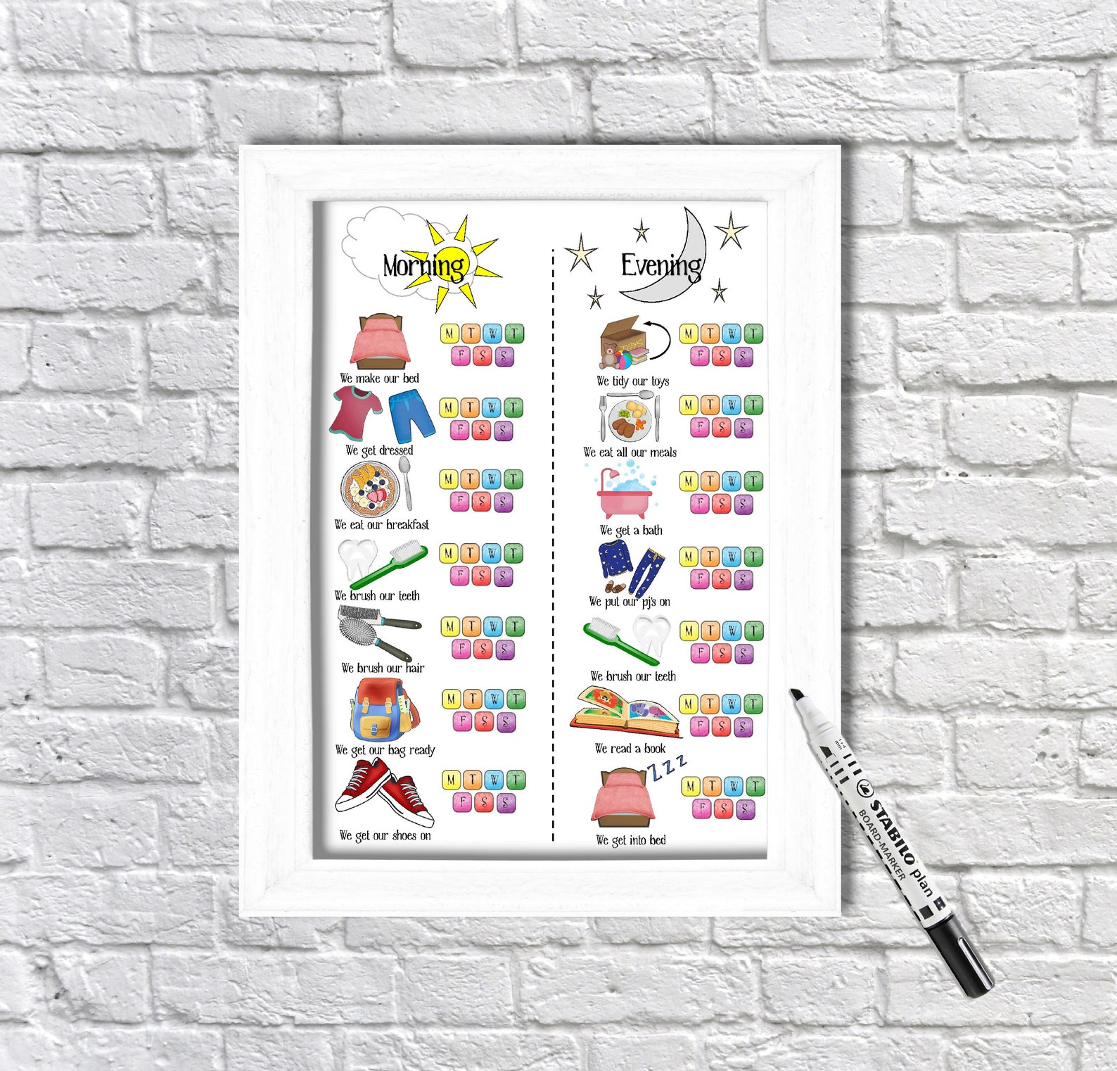 Girls, Ready for School, Routine Chart, Morning Checklist, Kids Weekly ...