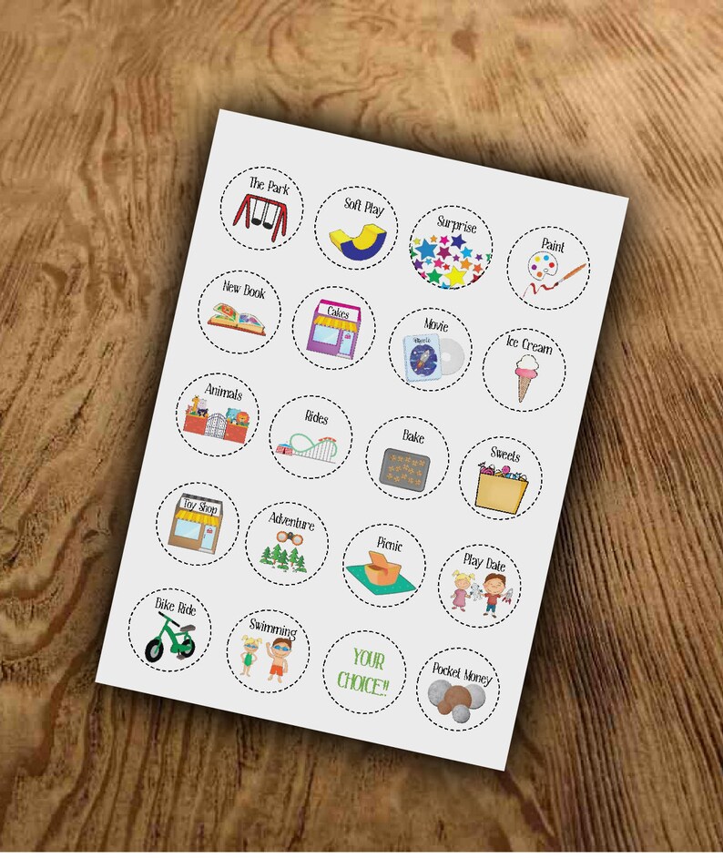 Kids Reward Chart Rewards Download Treats Pictures Star - Etsy UK