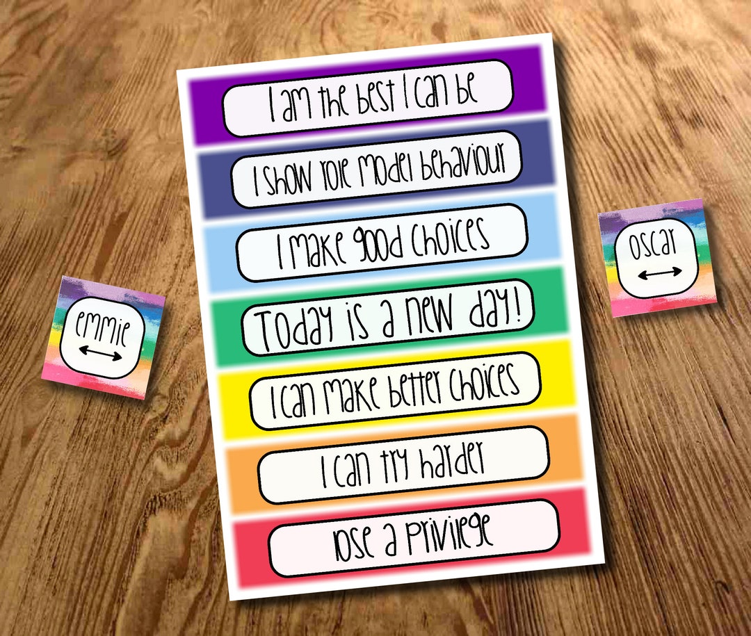 Behaviour Chart, Behaviour Ladder, Peg Chart, Kids Traffic Light Chart ...