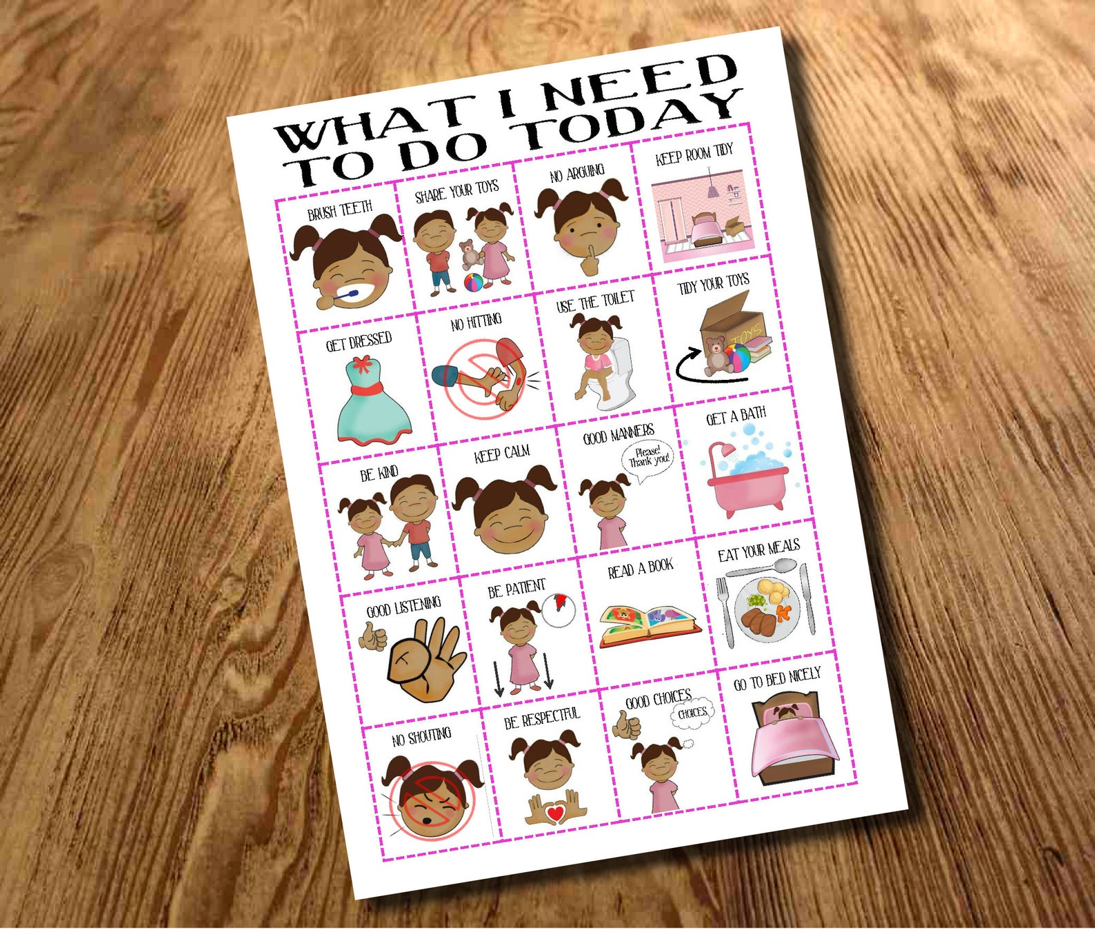 Girls Daily Routines Download Printable Kids Planner | Etsy