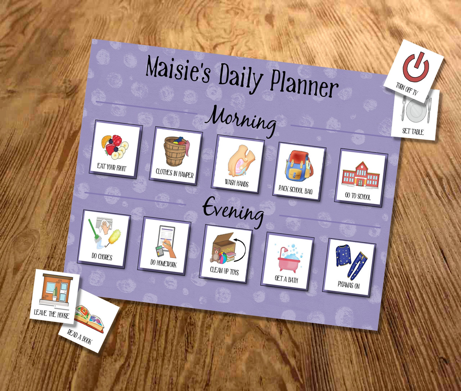 Kids Daily Routine Custom Reward Chart DIY Editable | Etsy