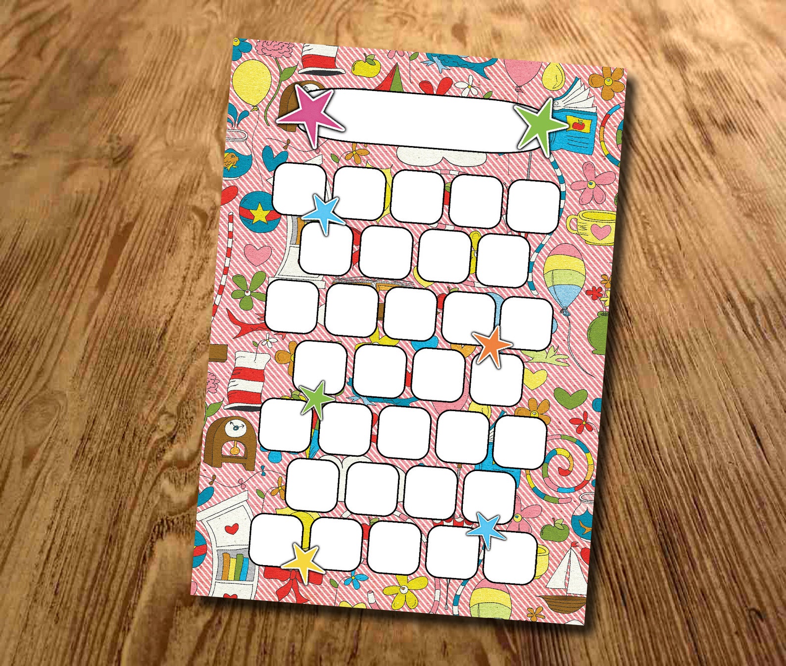 Kids Sticker Chart With Hearts Pink and Purple Reward - Etsy UK