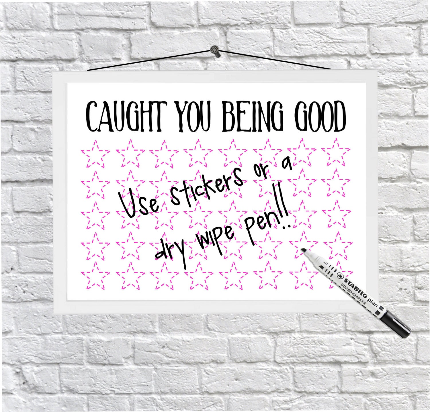 Girls Star Chart Kids Reward ChartCaught you being good | Etsy