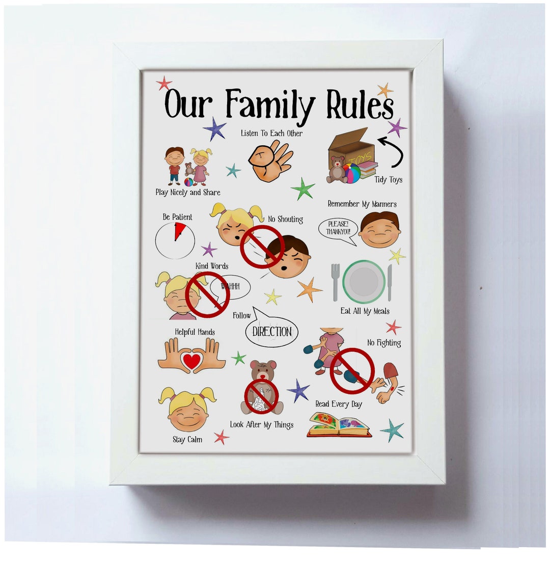 Kids Behaviour Printable, Family Rules, Instant Download, Playroom ...