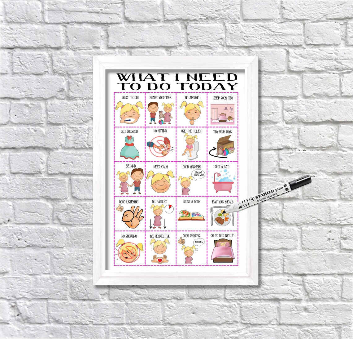 Girls Daily Routines Download Printable Kids Planner | Etsy UK