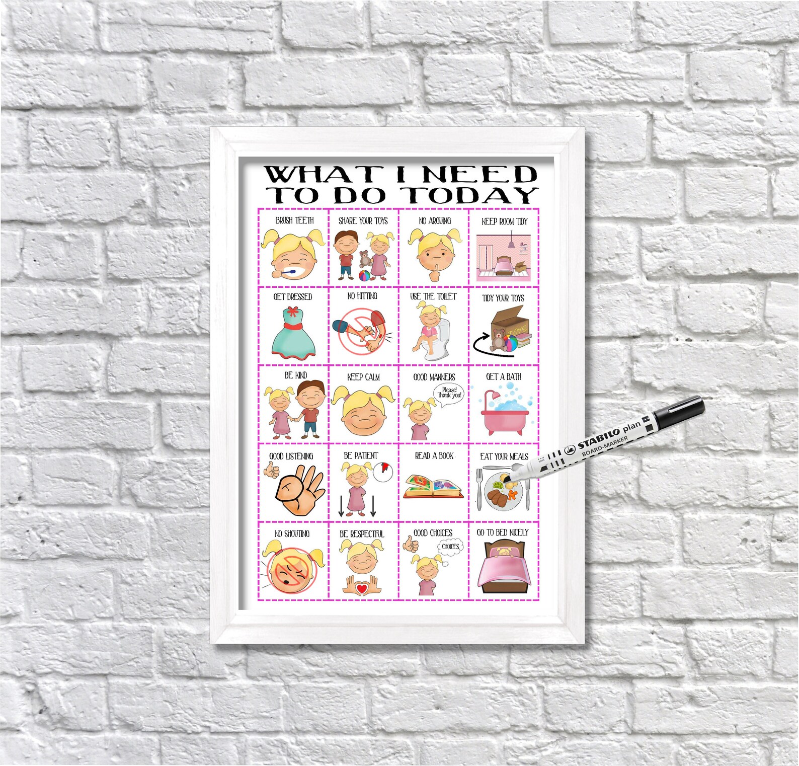 Girls Daily Routines Download Printable Kids Planner | Etsy