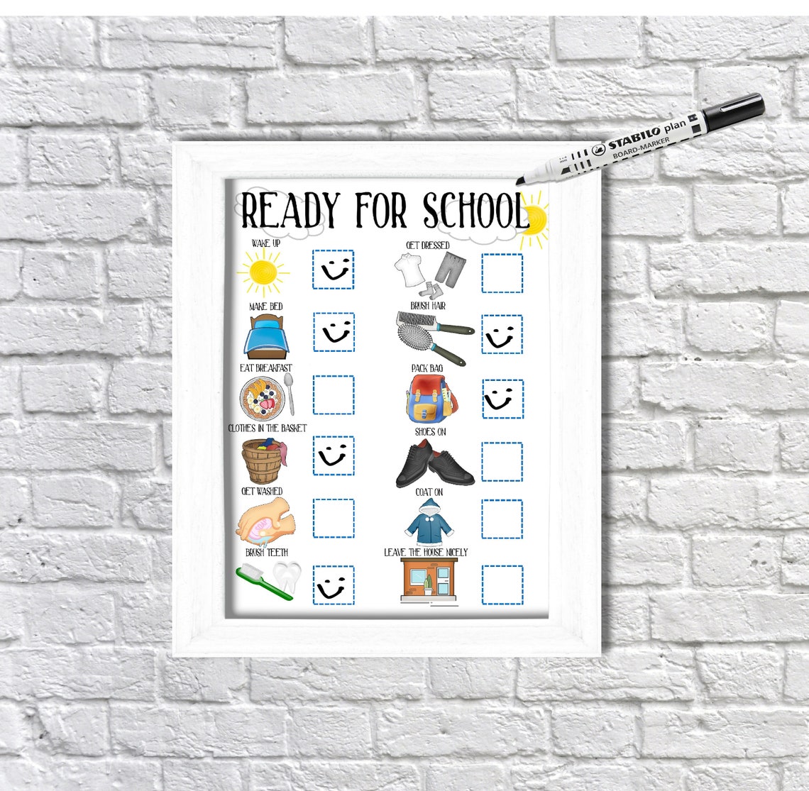Boys School Routine Ready for School Routine Chart Daily | Etsy
