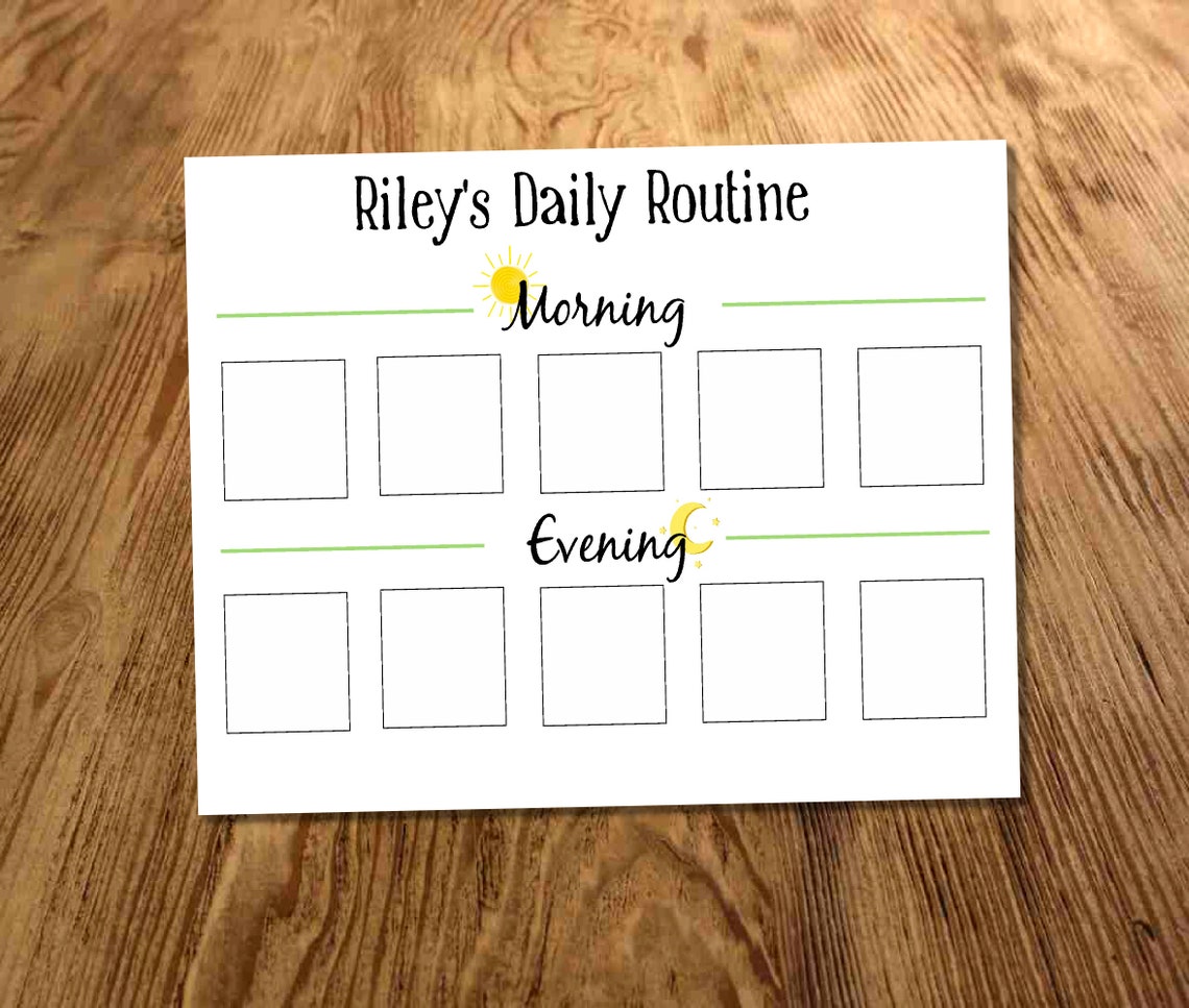 Kids Routine Printable Morning and Evening Chart Routine - Etsy