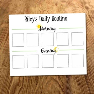 Kids Routine Printable, Morning and Evening Chart, Routine Visuals ...